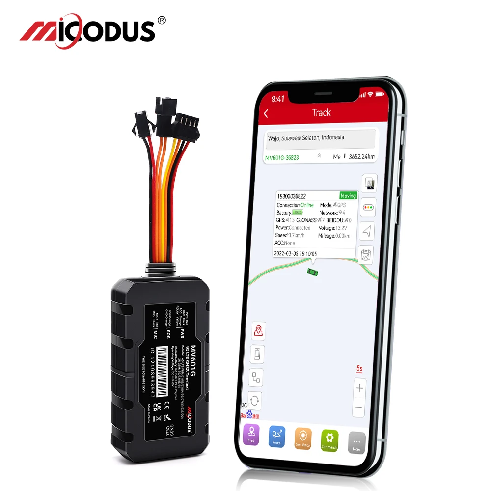 IP67 Waterproof GPS Tracker MiCODUS MV601G ACC Detection Oil Cut Off 4G ...
